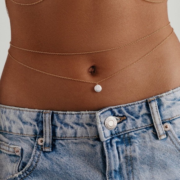 BYCHARI | Jewelry | Bychari Plain Belly Chain Gold Filled 3 Ext Waist ...